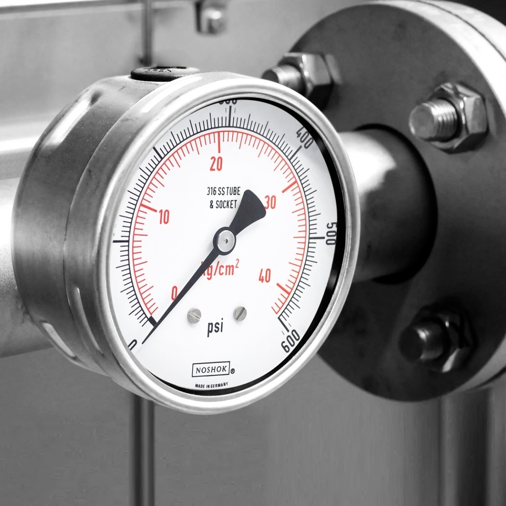 Manómetro 4", acero inoxidable, 1/2" NPT, posterior, 600 psi | Instrutek